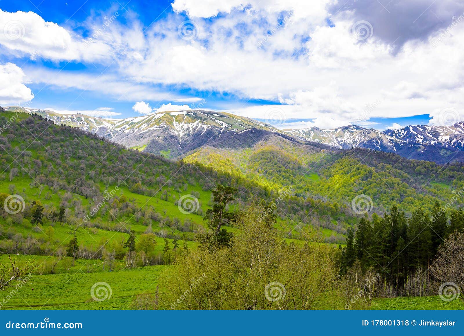 Beautiful Mountain Panorama in Spring Stock Photo - Image of ...