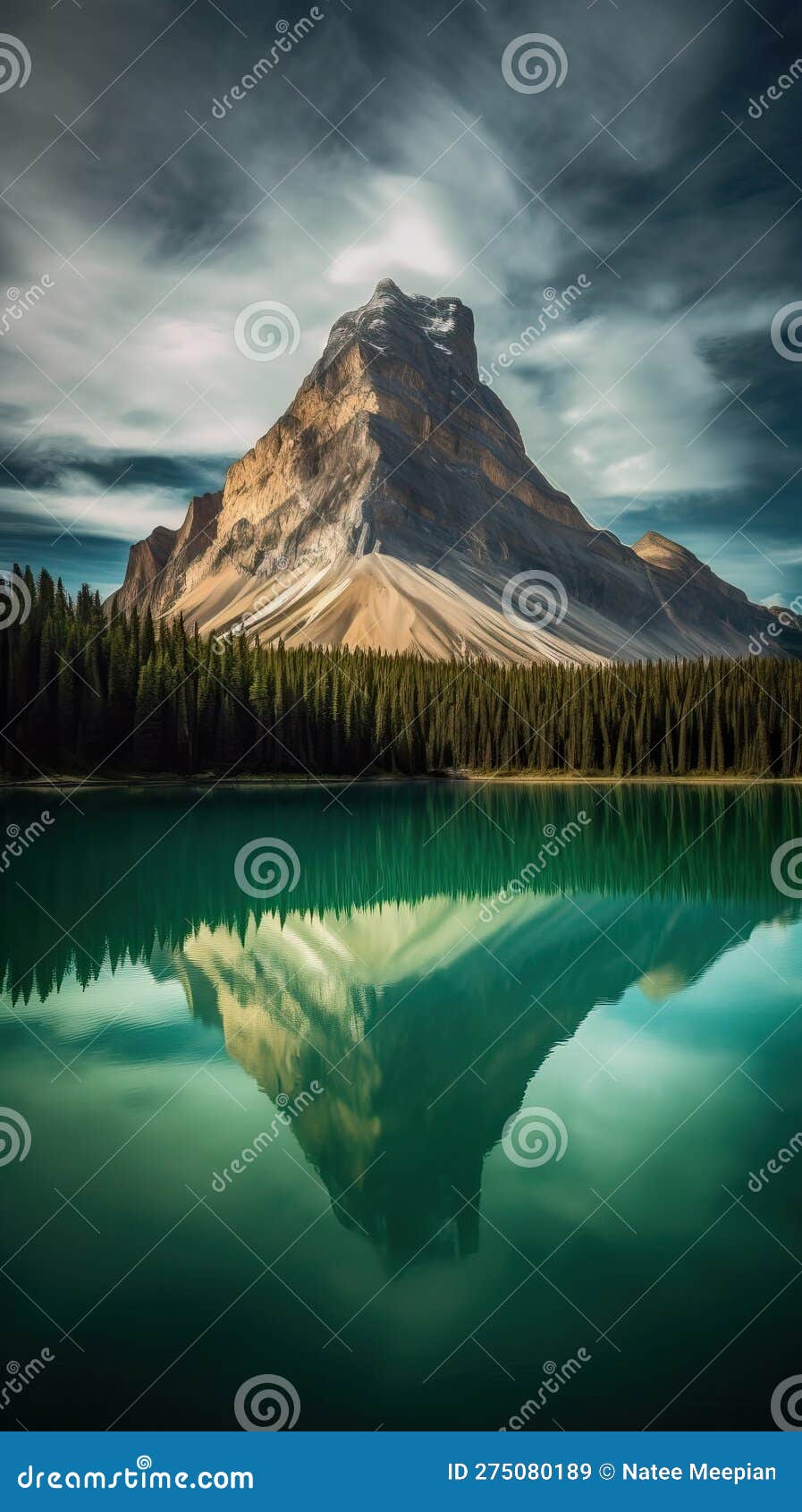 Beautiful Mountain Reflection on the Water. Generative AI Stock ...