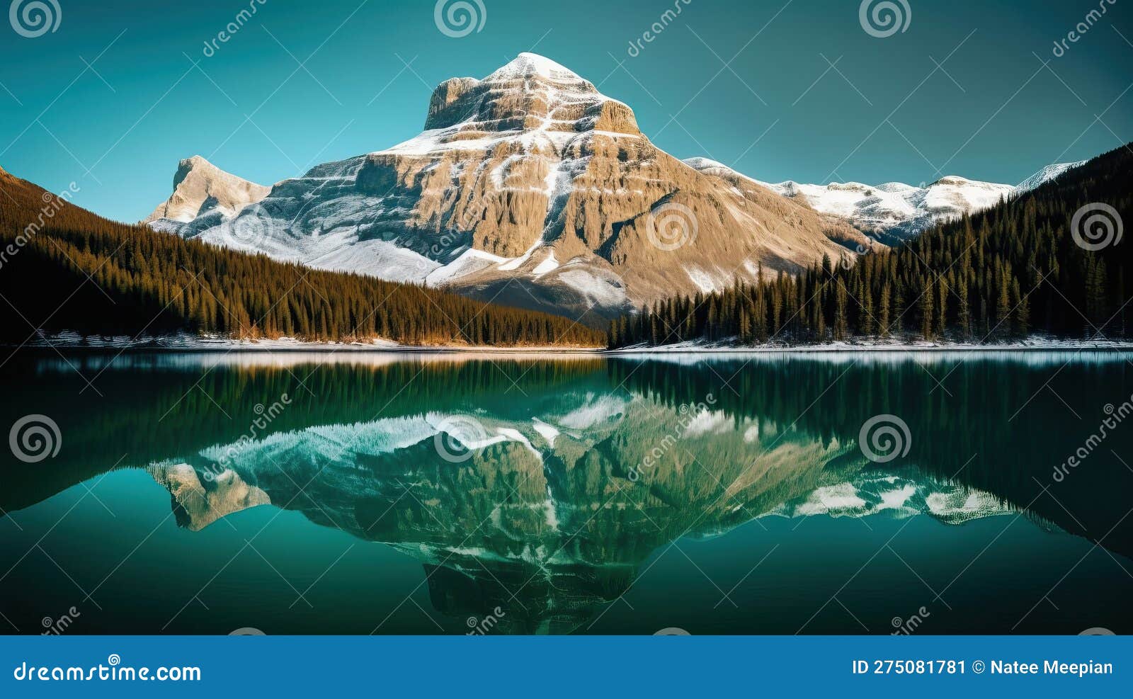 Beautiful Mountain Reflection on the Water. Generative AI Stock ...