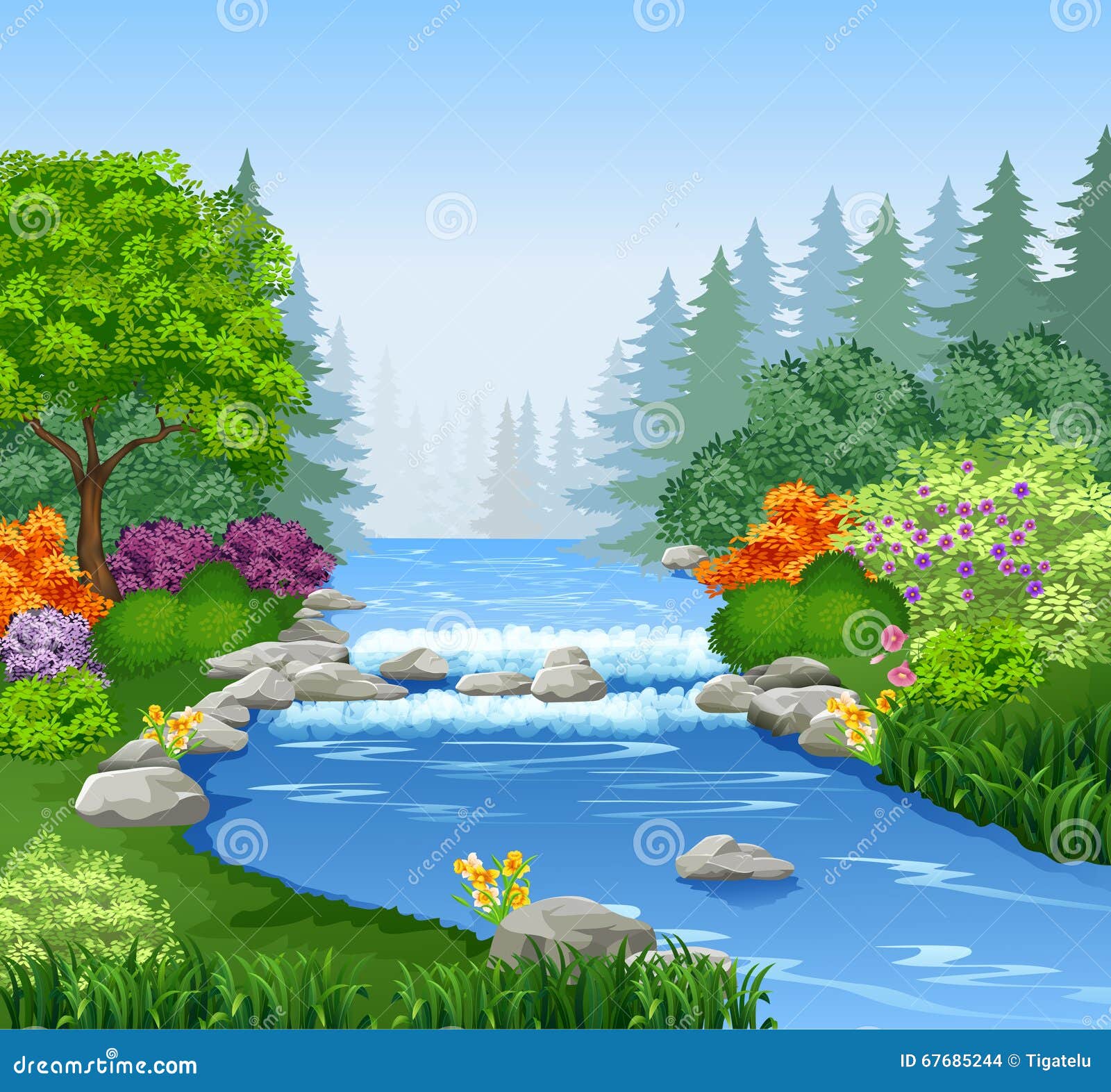 Mountain Stream Clipart
