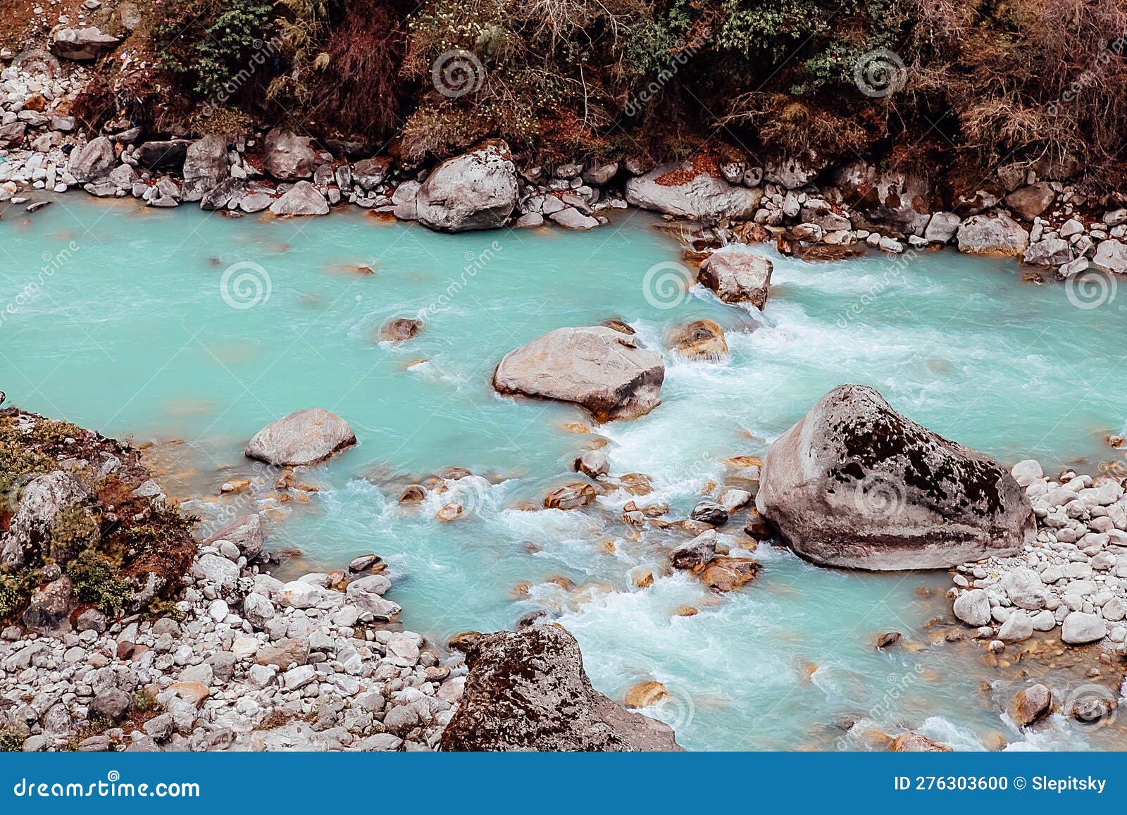 Beautiful Mountain River in Himalayas. Nepal Stock Photo - Image of ...