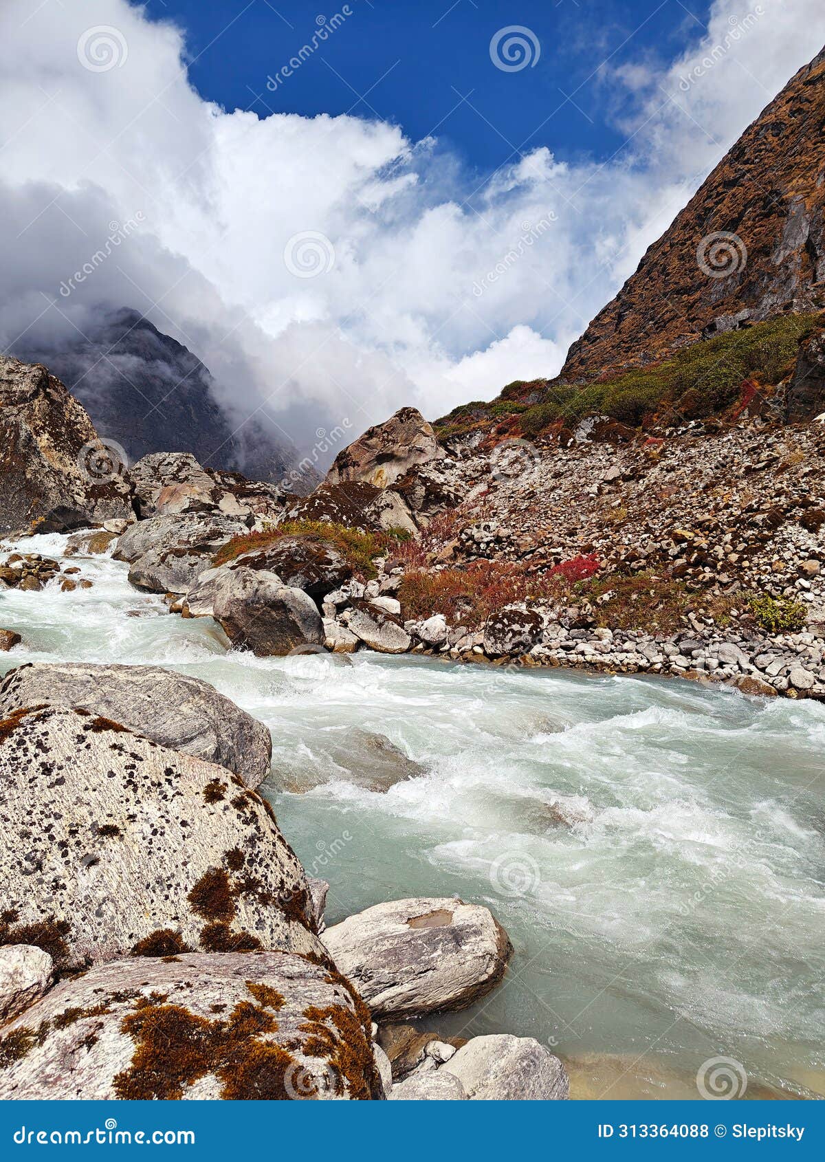 Beautiful Mountain River in Himalayas. Nepal Stock Photo - Image of ...