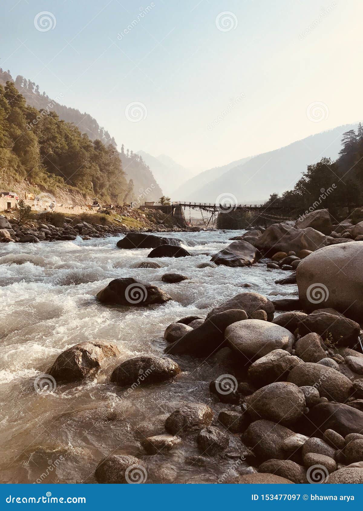 Beautiful Mountain and River Stock Image - Image of river, scenery ...