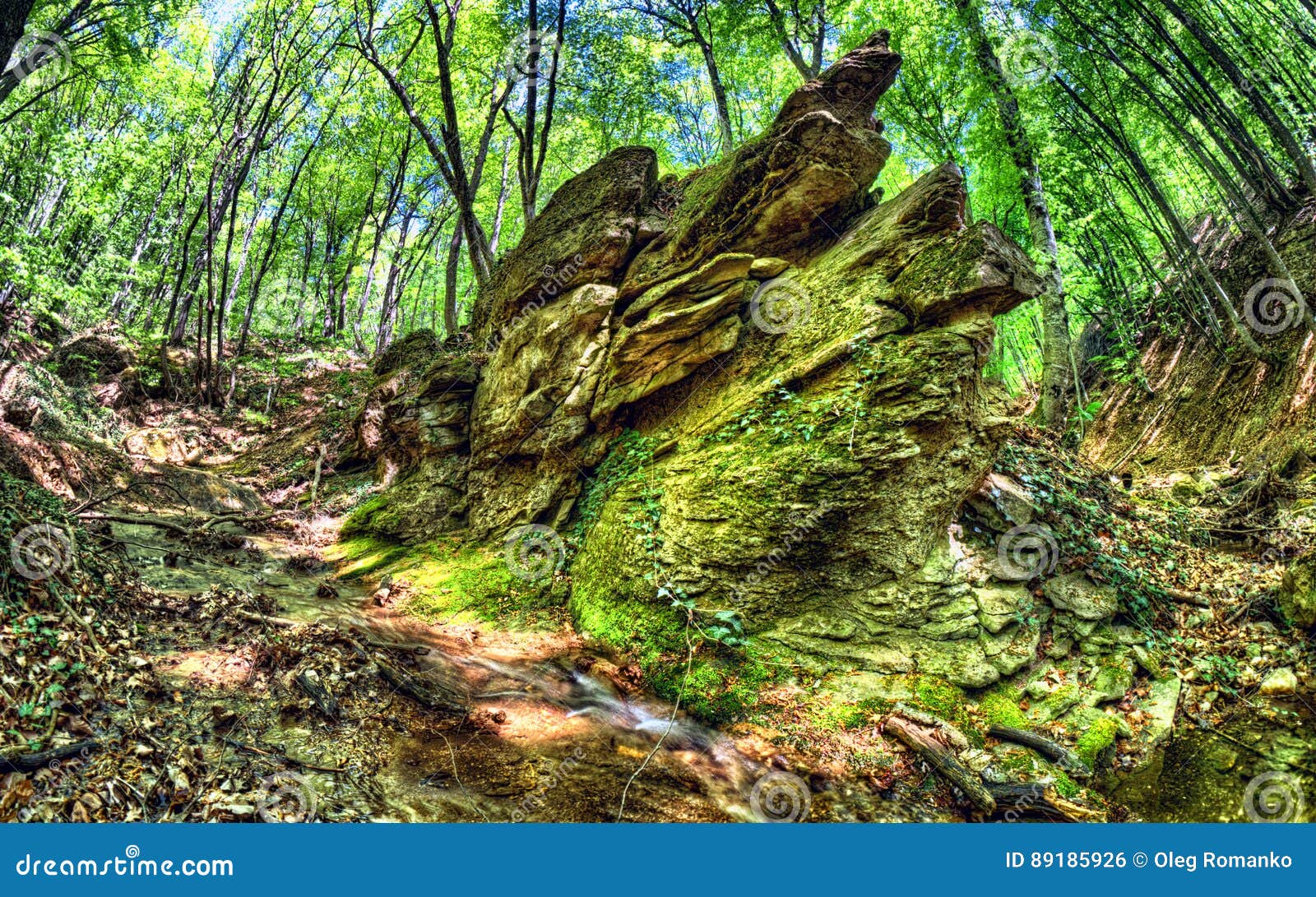 Beautiful Mountain Rock on a Fast Stream. Stock Photo - Image of stream ...