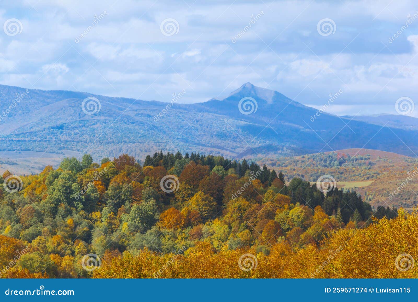 Beautiful Mountain Rural Landscape in Autumn Stock Photo - Image of ...
