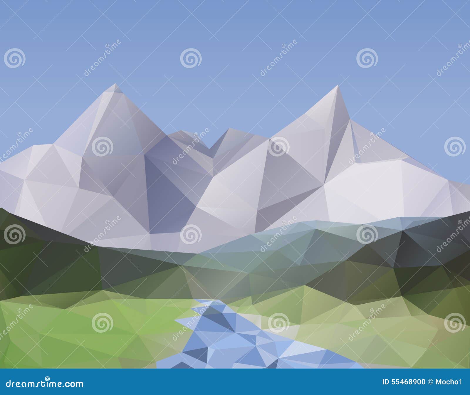 Beautiful Mountain Scenery - Polygon Background Stock Vector ...