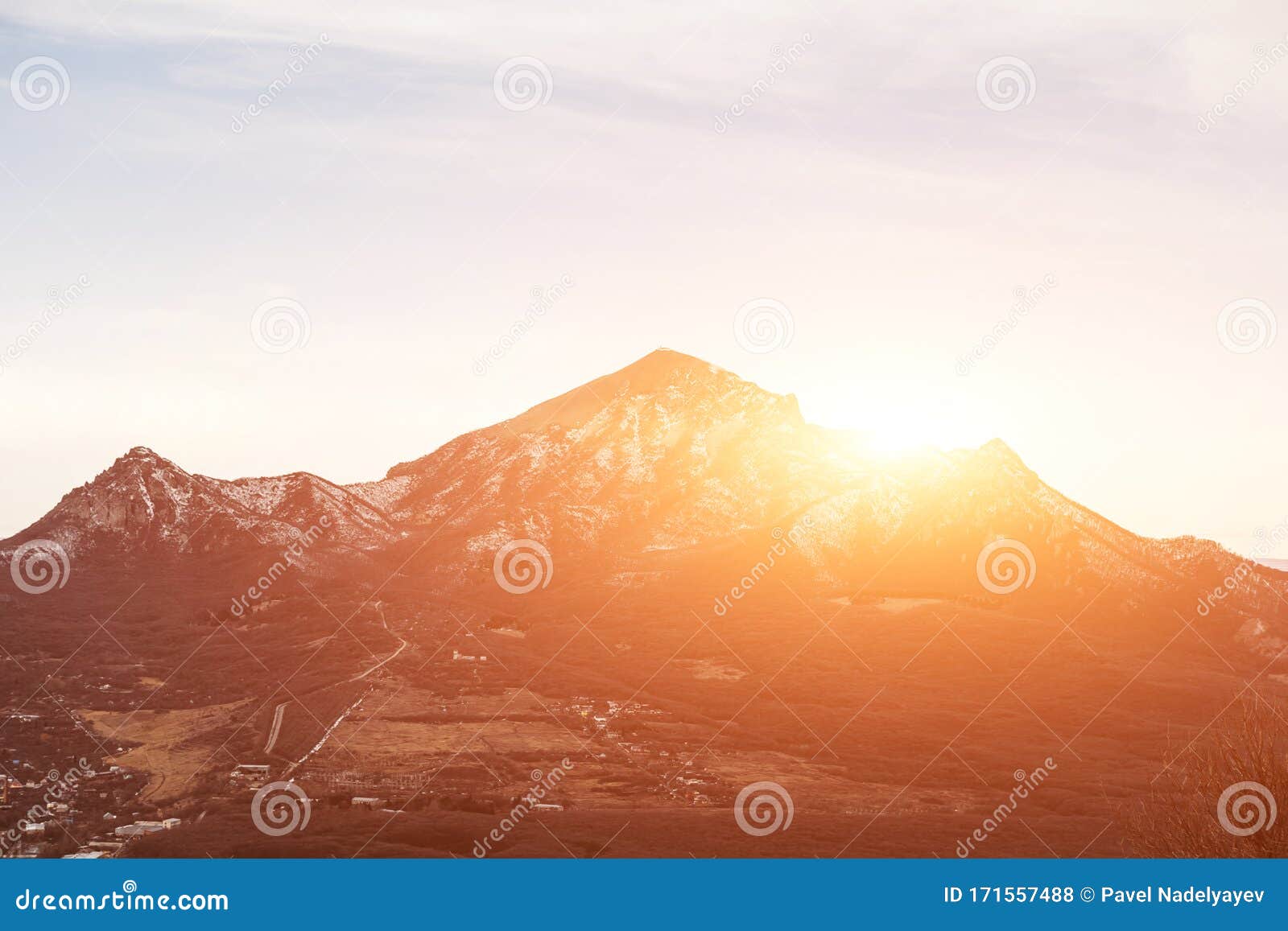 Beautiful Mountain View in Evening Stock Photo - Image of sunrise ...