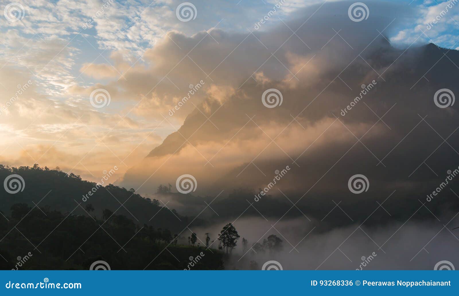 Beautiful Mountain View in the Morning Stock Photo - Image of high ...