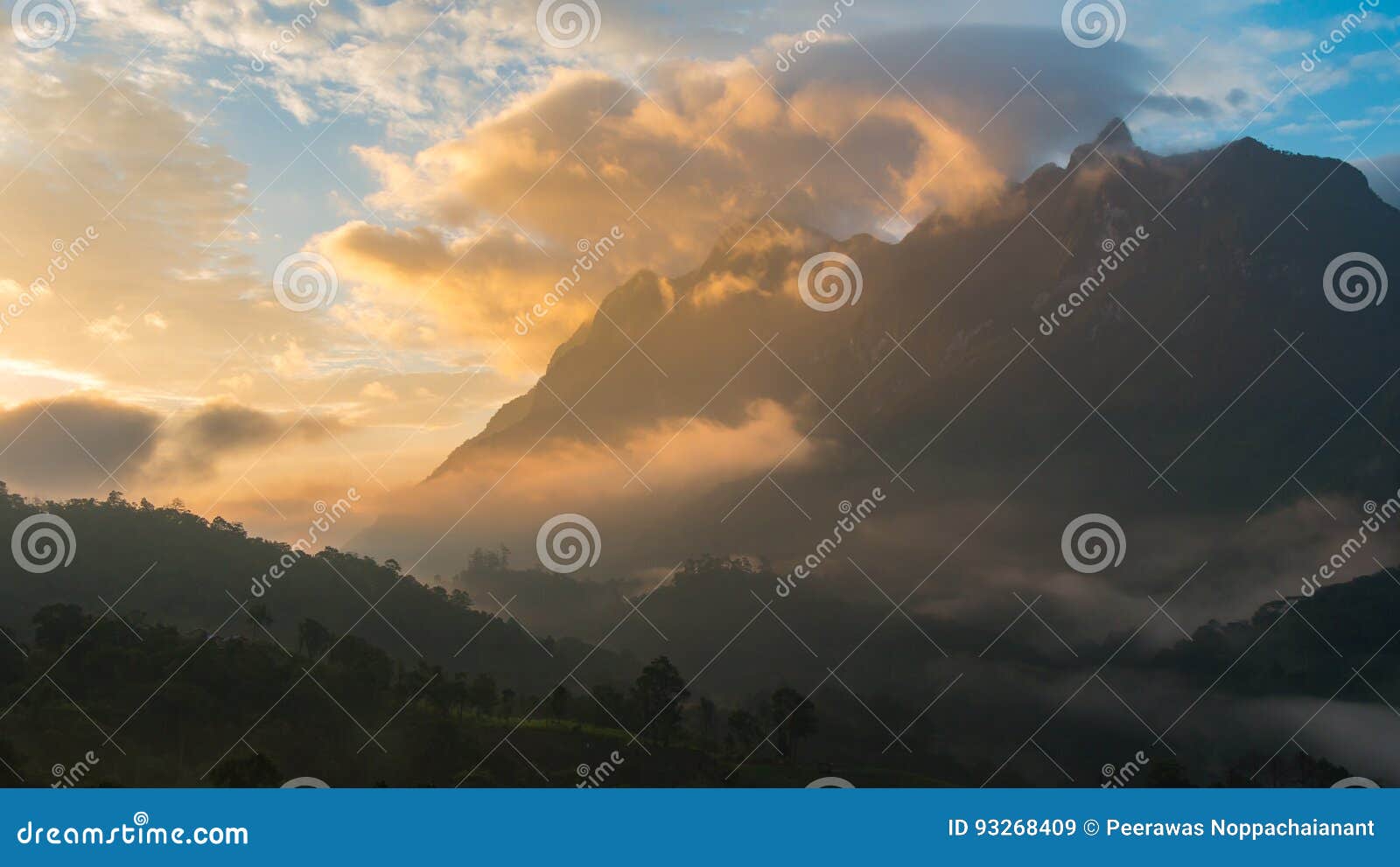 Beautiful Mountain View in the Morning Stock Image - Image of outdoor ...