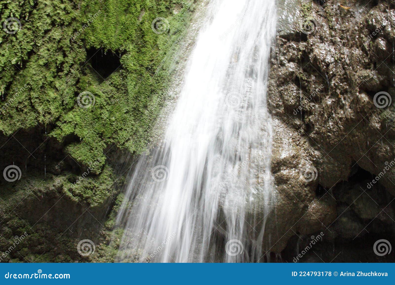 Mountain Beautiful Waterfall in Greenery Stock Photo - Image of russian ...