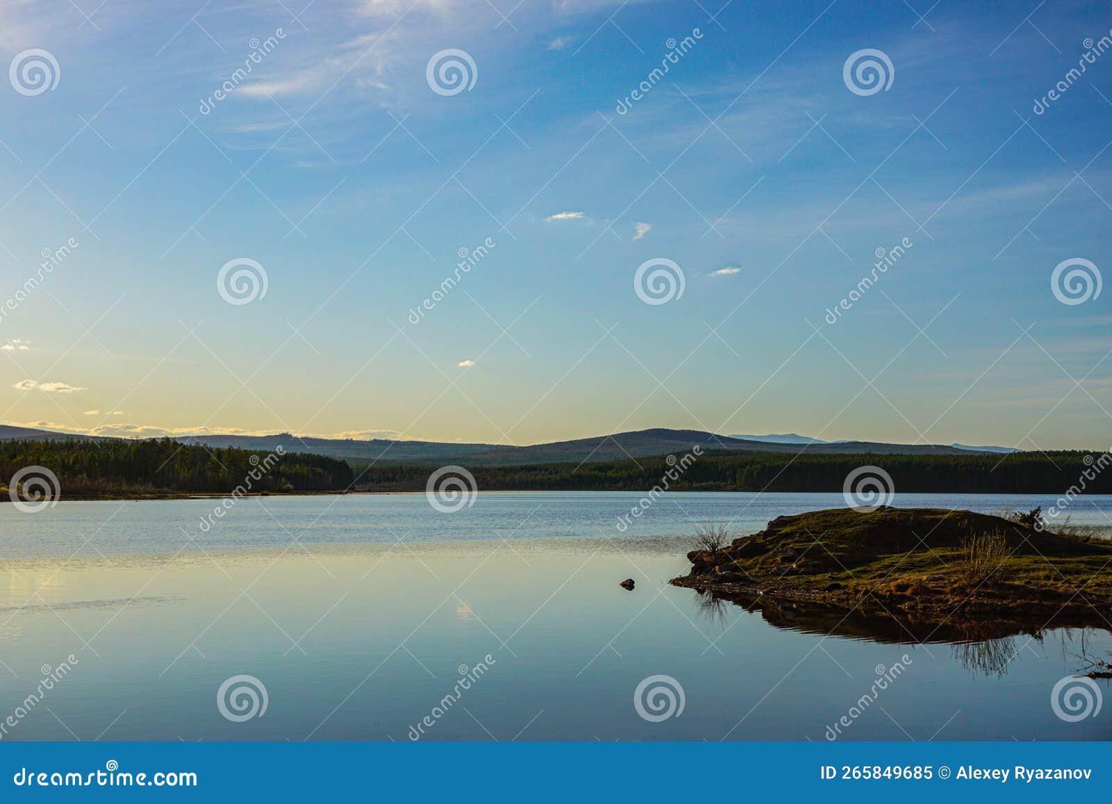 Beautiful Mountains in the Distance. Stock Image - Image of dawn, lake ...
