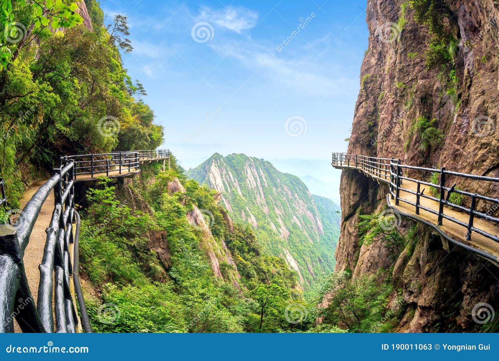 Beautiful Mountain and Cliff Trails in Jiangxi, China Stock Image ...