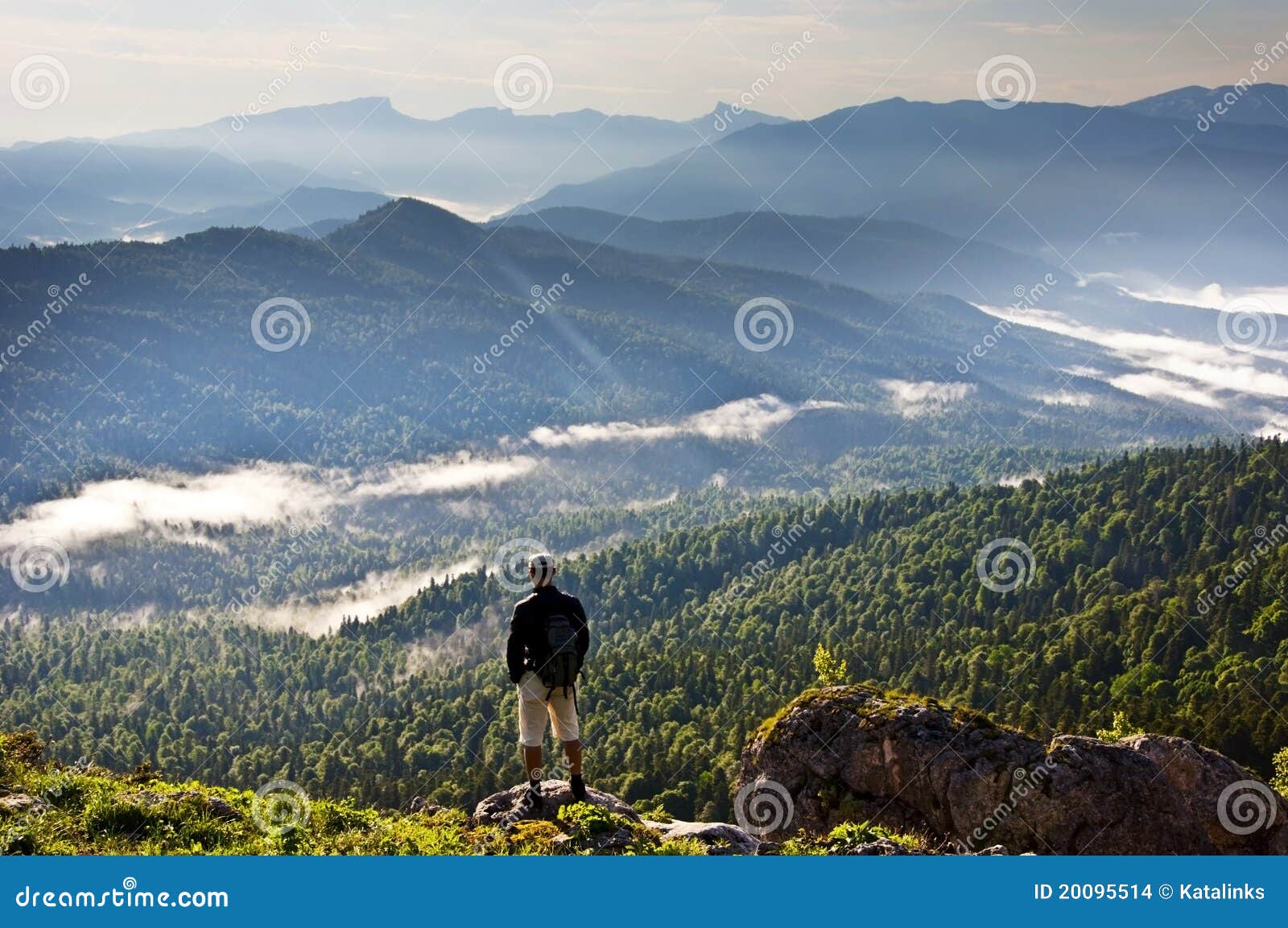 Beautiful Mountains Landscape and Person Stock Photo - Image of extreme ...