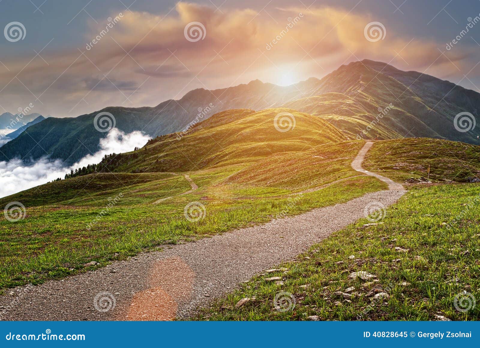 Beautiful Mountains Landscape at Sunrise Stock Image - Image of ...