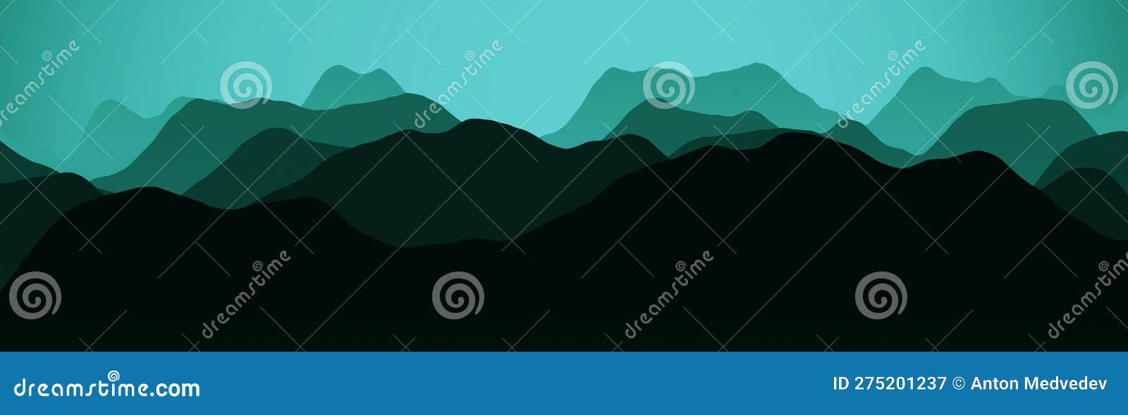 Beautiful Mountains Slopes in the Night Computer Graphics Background ...