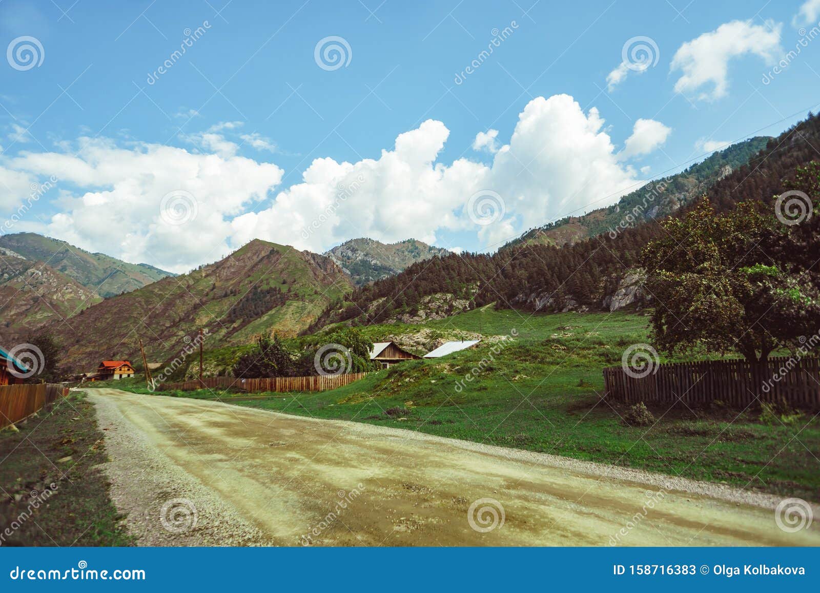 Beautiful Mountainscape Scenery Blue Sky Stock Image - Image of idyllic ...