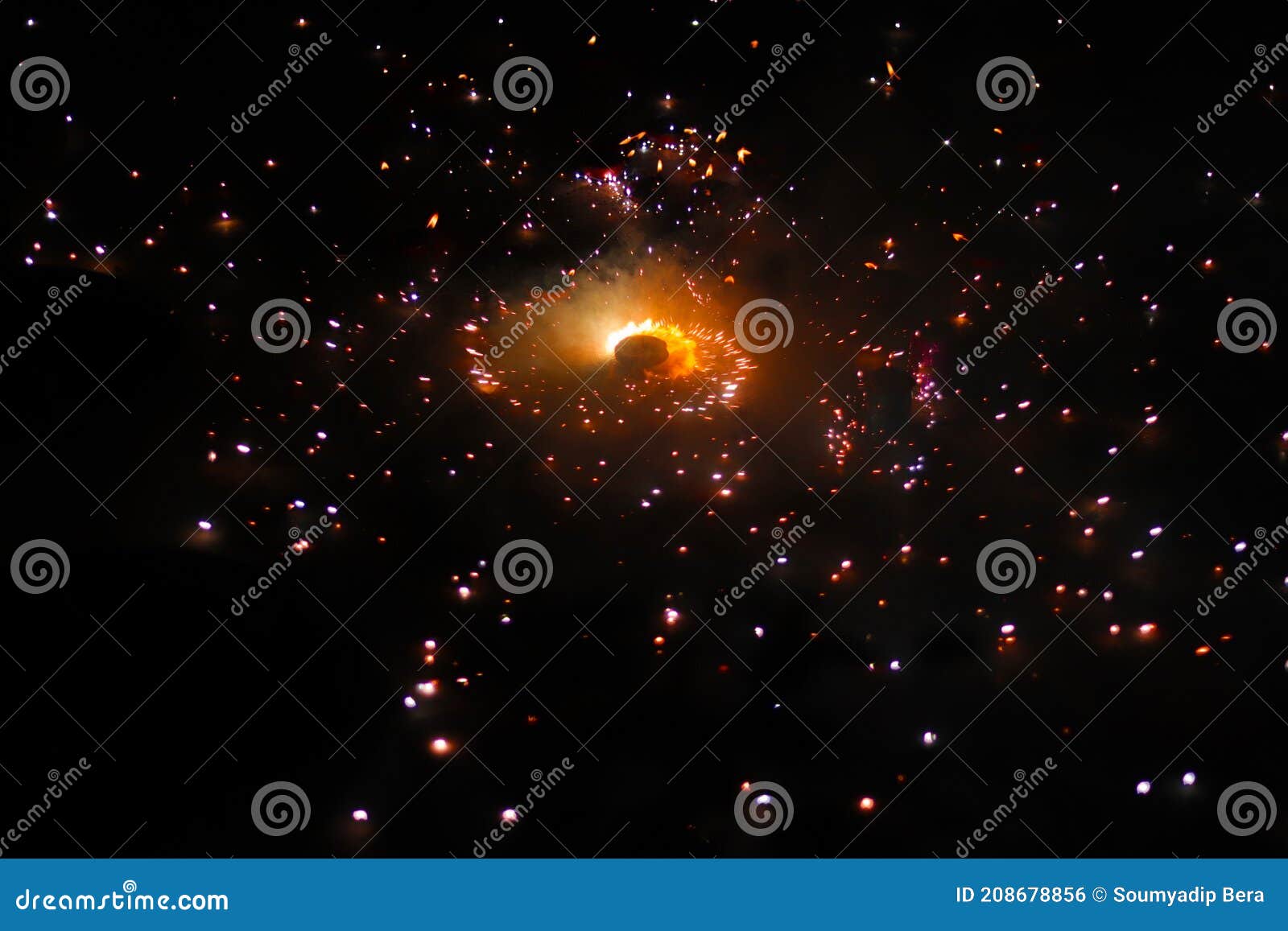 Beautiful Moving Fire Cracker Stock Photo - Image of happy, bang: 208678856