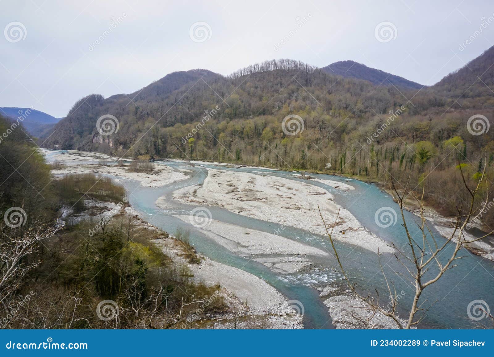 Beautiful Multi Channel Mountain River Stock Image - Image of region ...