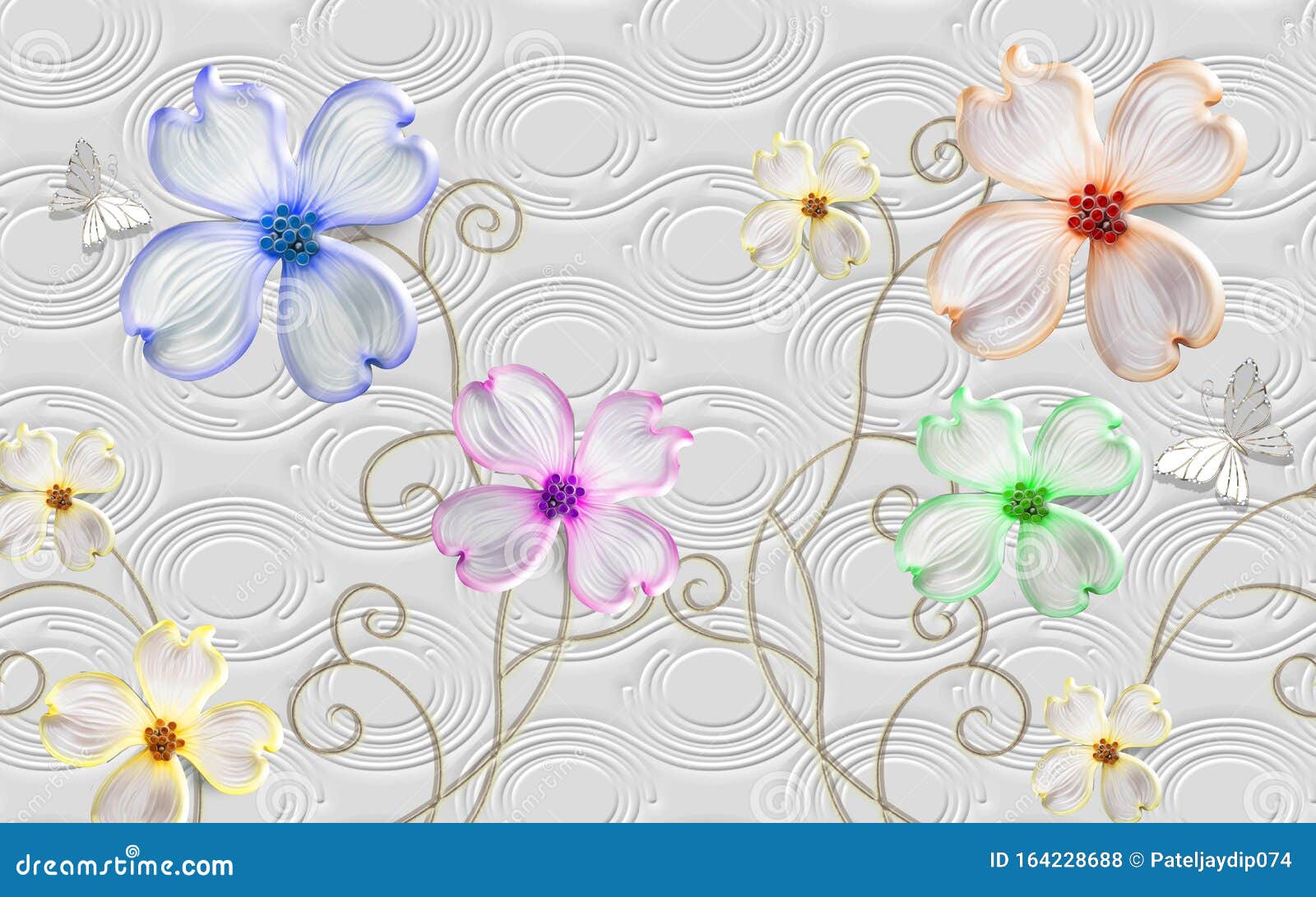 Beautiful Multi Color Flower with Elegant Background Stock Photo ...