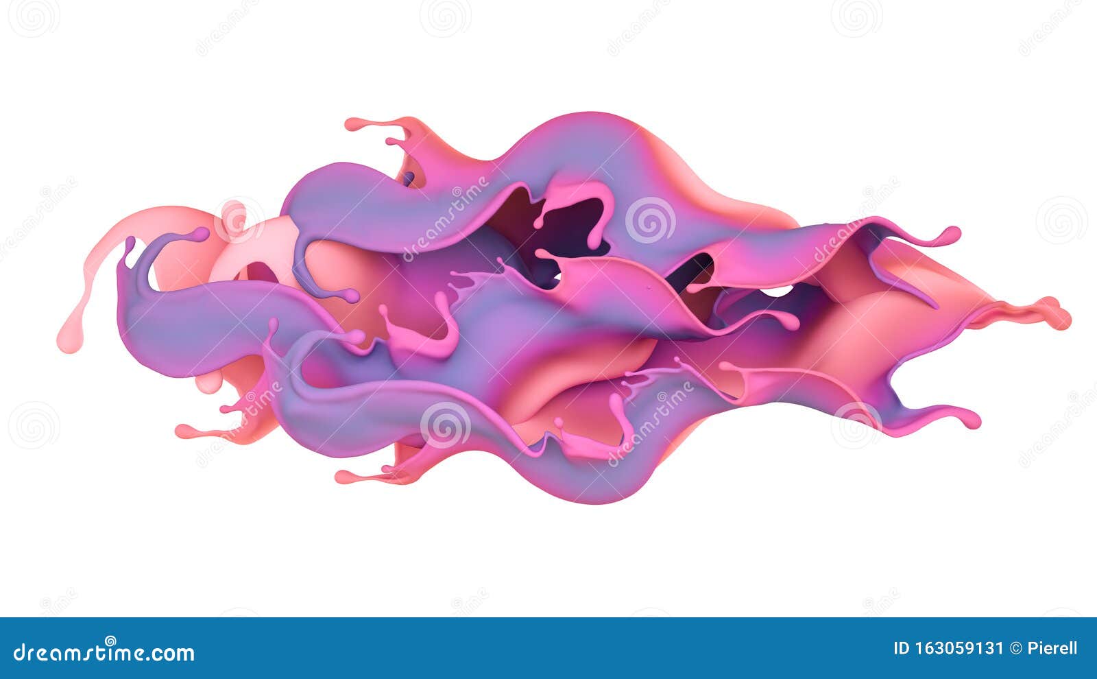 Beautiful Multi-color Splash of Liquid or Paint. 3D Illustration, 3D ...