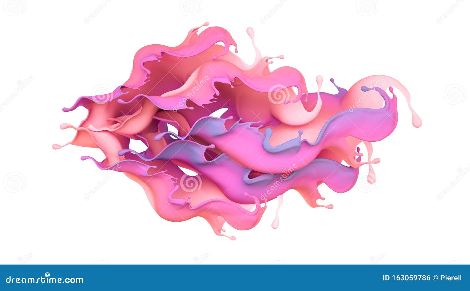 Beautiful Multi-color Splash of Liquid or Paint. 3D Illustration, 3D ...