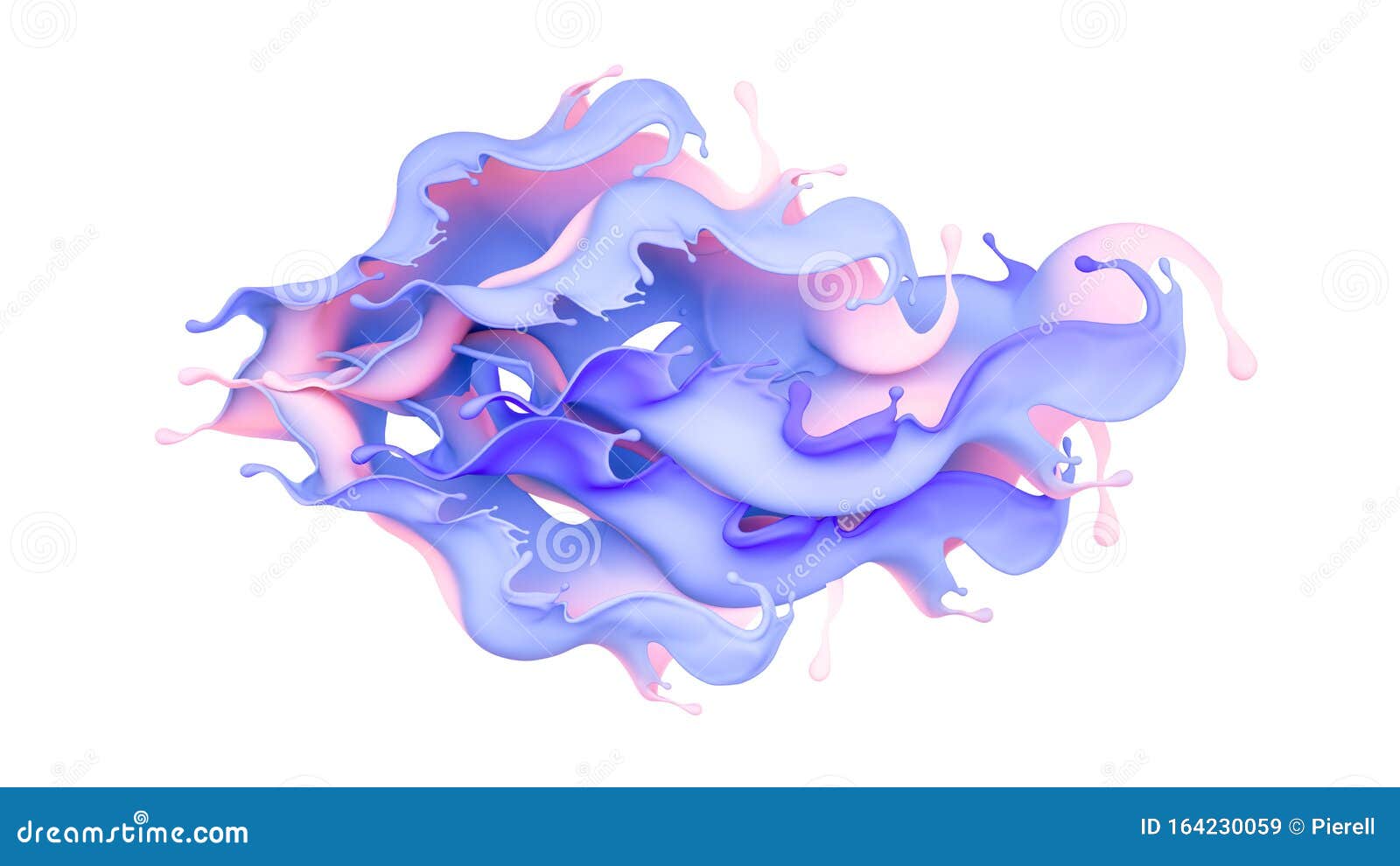 Beautiful Multi-color Splash of Liquid or Paint. 3D Illustration, 3D ...
