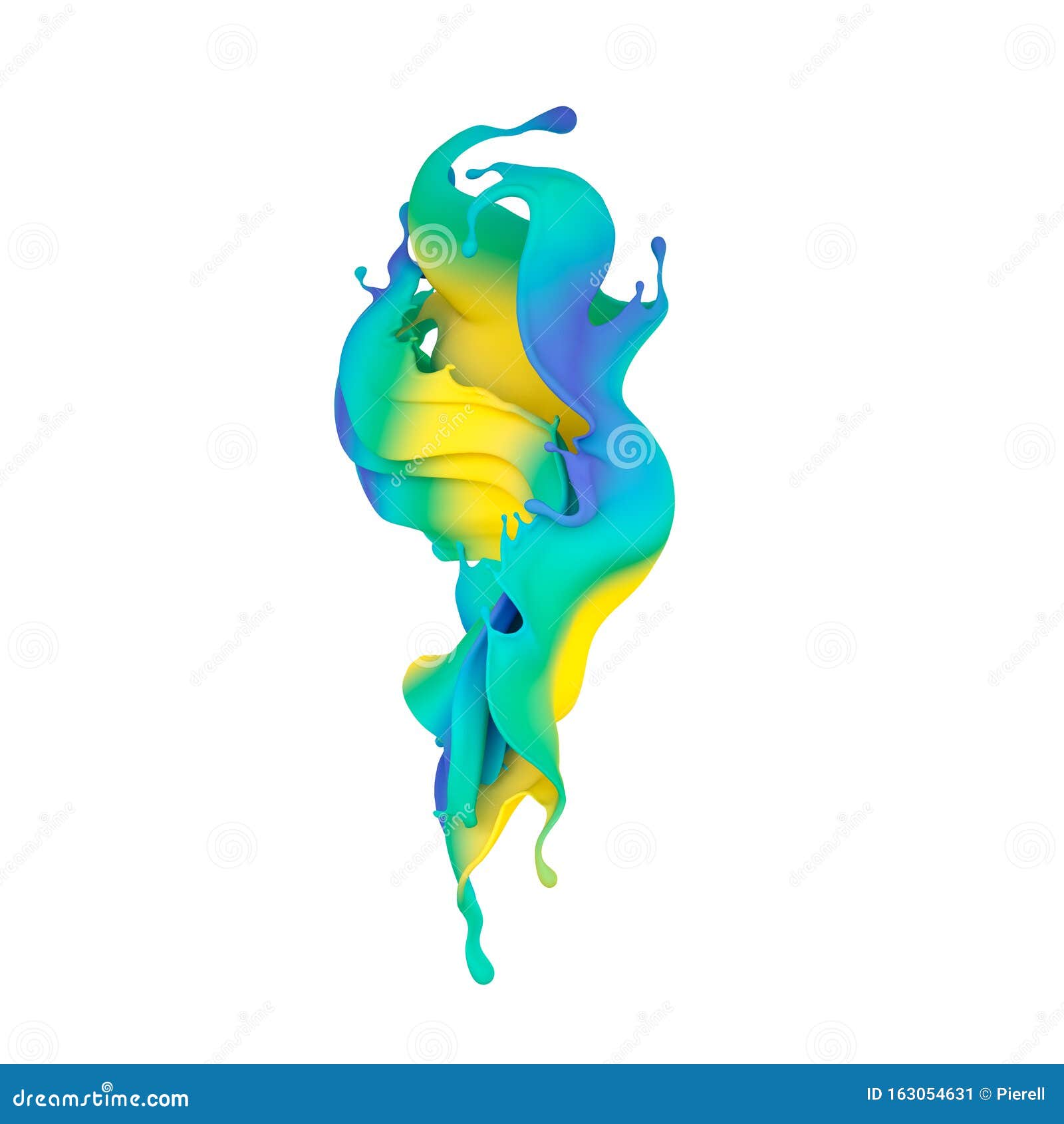 Beautiful Multi-color Splash of Liquid or Paint. 3D Illustration, 3D ...