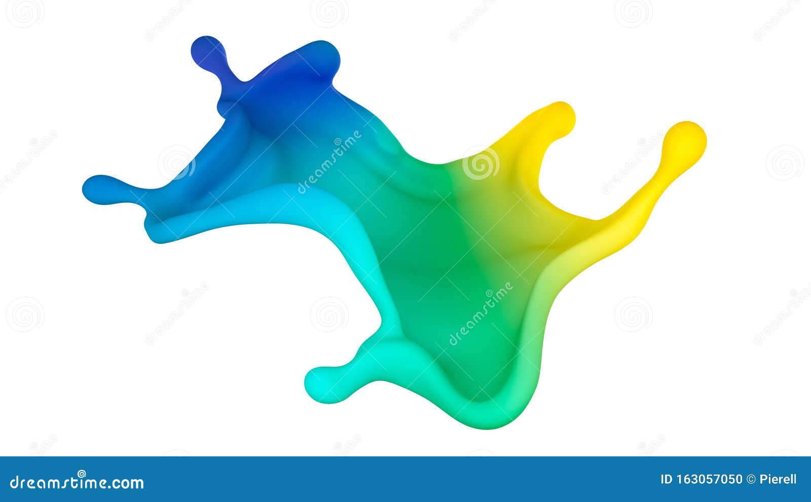 Beautiful Multi-color Splash of Liquid or Paint. 3D Illustration, 3D ...