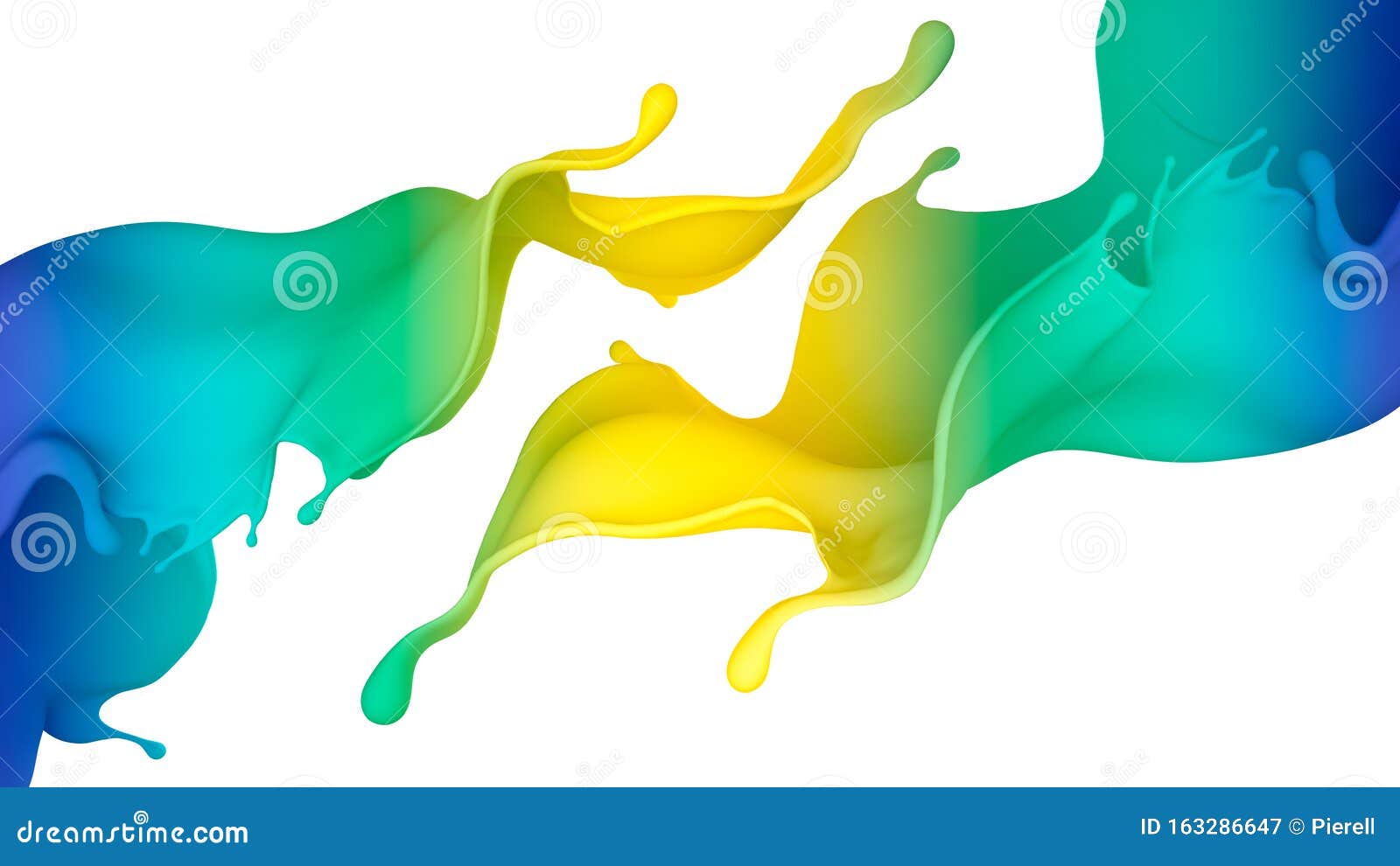 Beautiful Multi-color Splash of Liquid or Paint. 3D Illustration, 3D ...