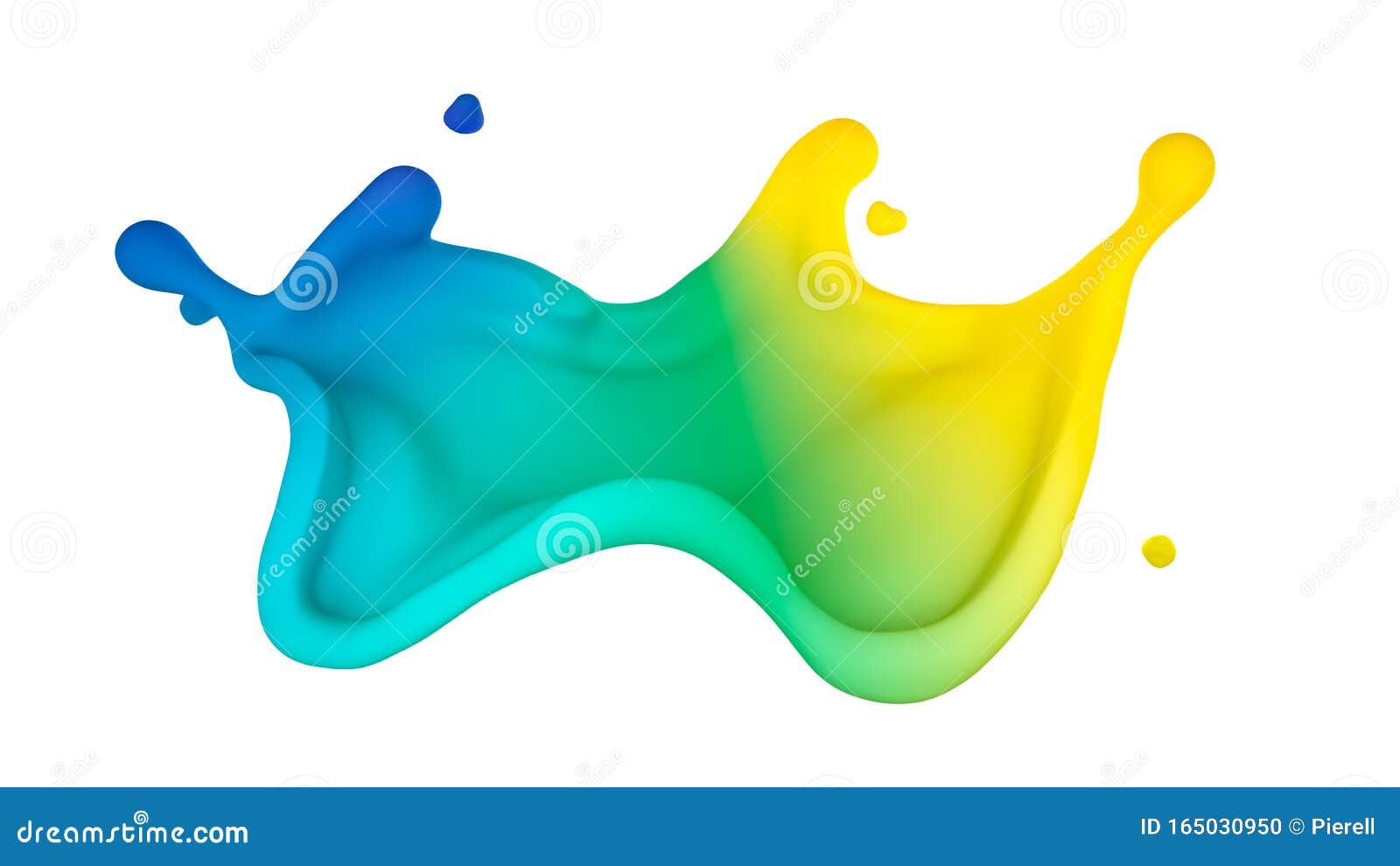 Beautiful Multi-color Splash of Liquid or Paint. 3D Illustration, 3D ...