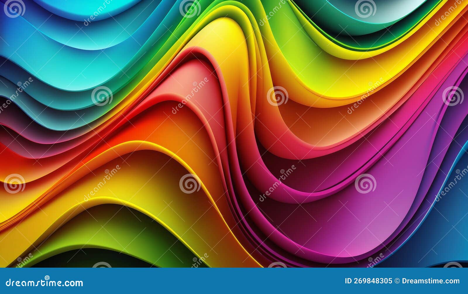 Beautiful Multi-colored Design with Many Wavy Lines Stock Image - Image ...