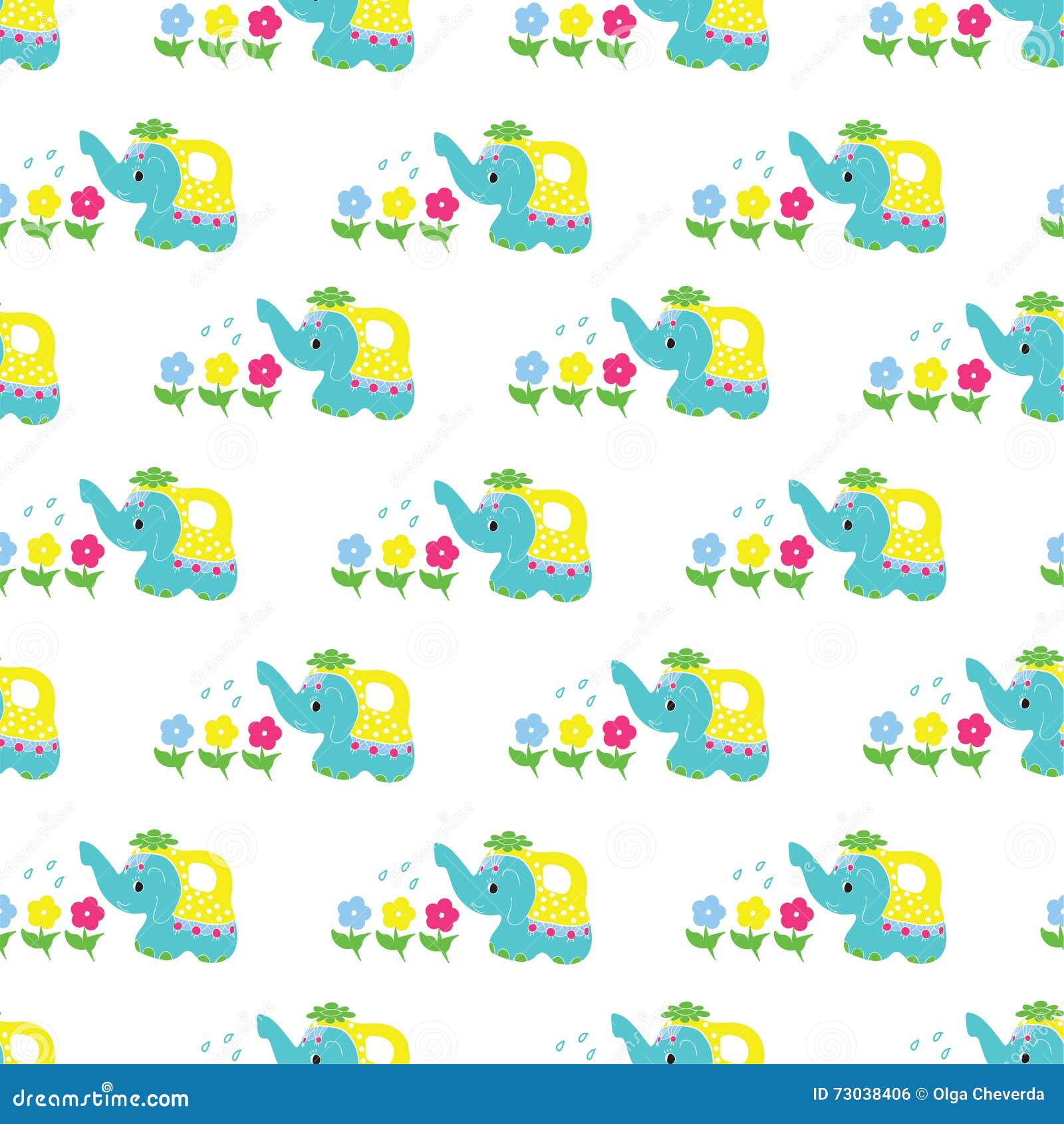 Beautiful Multi-colored Elephant Stock Vector - Illustration of cartoon ...