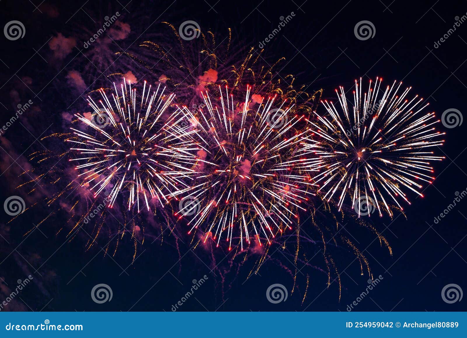 Beautiful Multi-colored Fireworks Against the Background of the Night ...