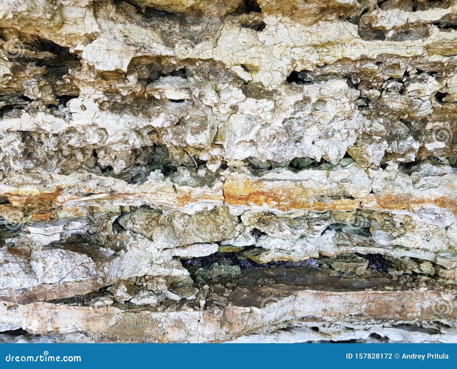 Beautiful Multi-colored Rock Pattern. Wavy Asymmetrical Layers of ...