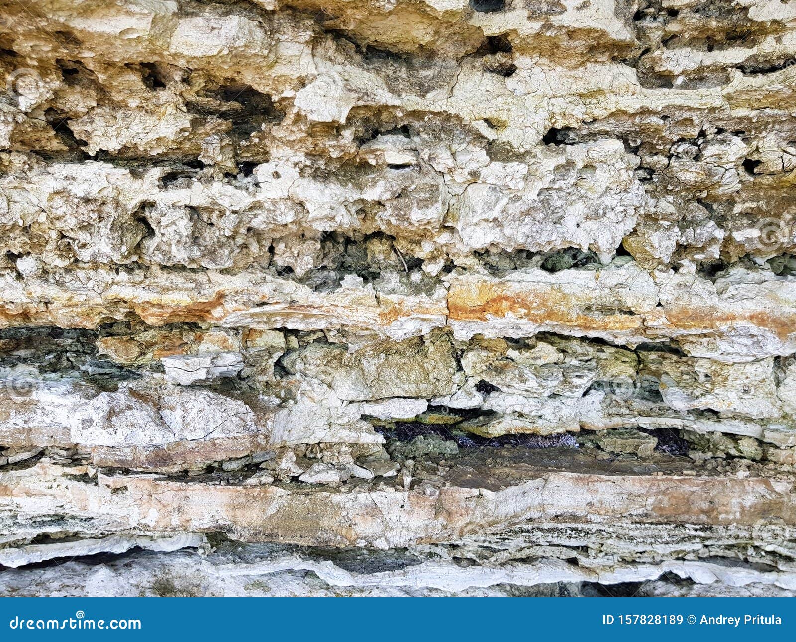 Beautiful Multi-colored Rock Pattern. Wavy Asymmetrical Layers of ...