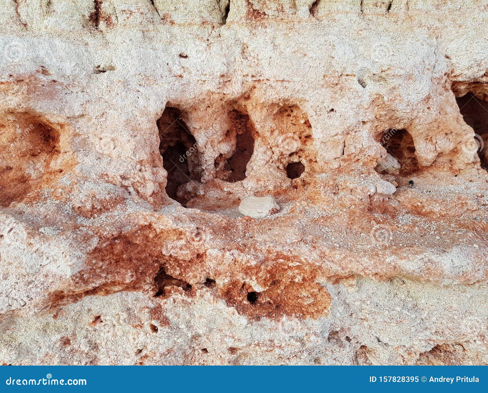 Beautiful Multi-colored Rock Pattern. Wavy Asymmetrical Layers of ...