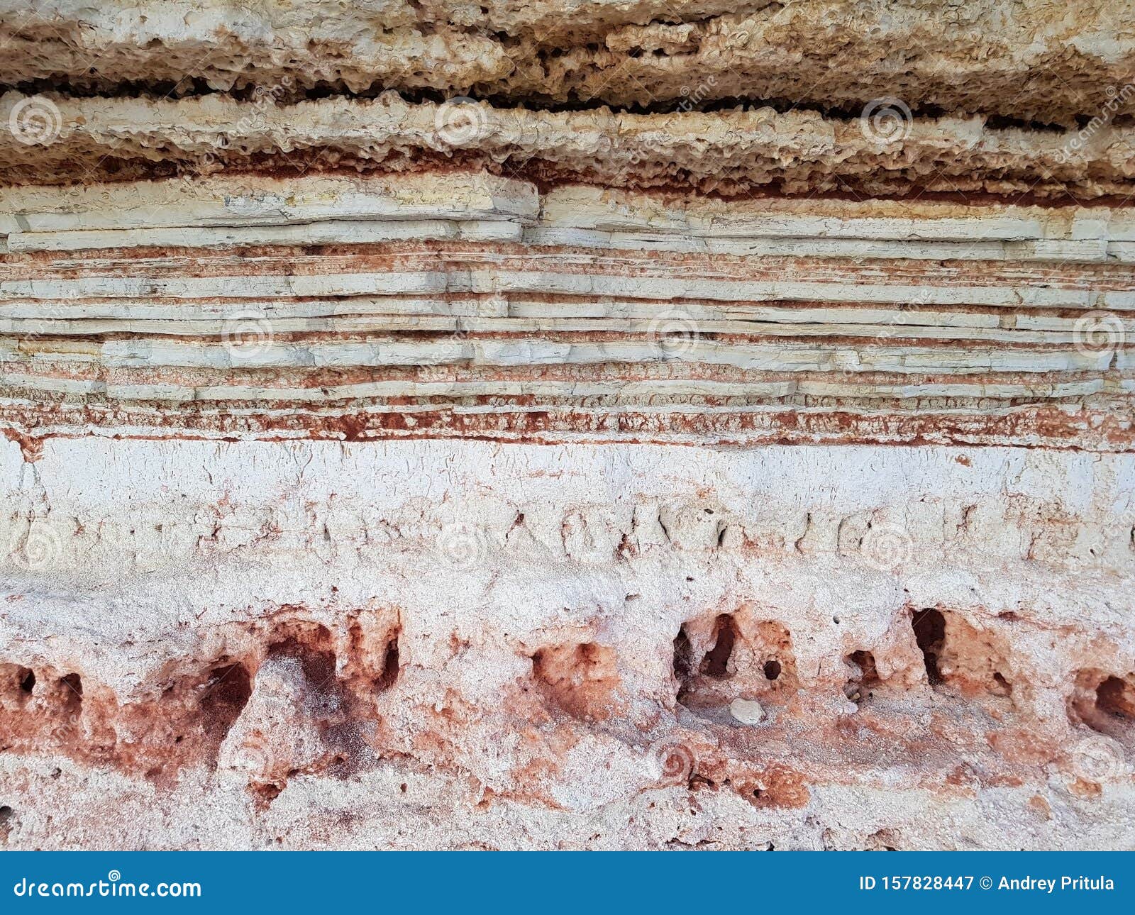 Beautiful Multi-colored Rock Pattern. Wavy Asymmetrical Layers of ...