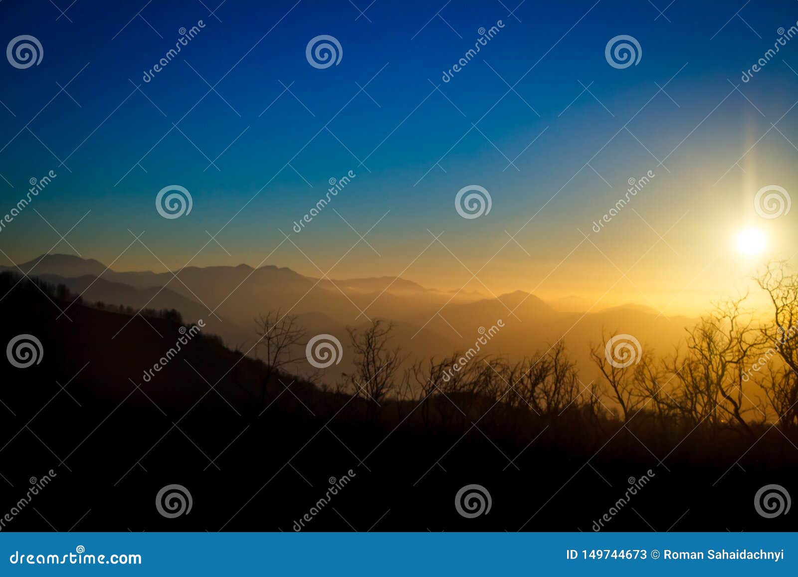 Beautiful Multi-colored Sunrise in the Mountains, a View of the Sunrise ...