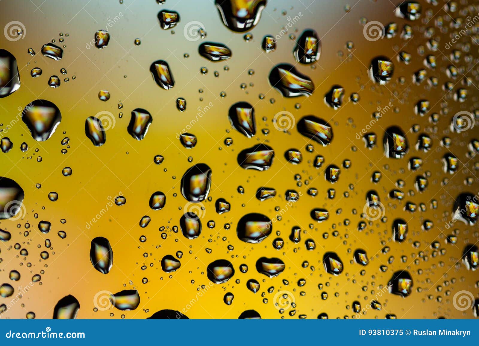 Beautiful Multi-colored Water Droplets on a Glass Stock Image - Image ...