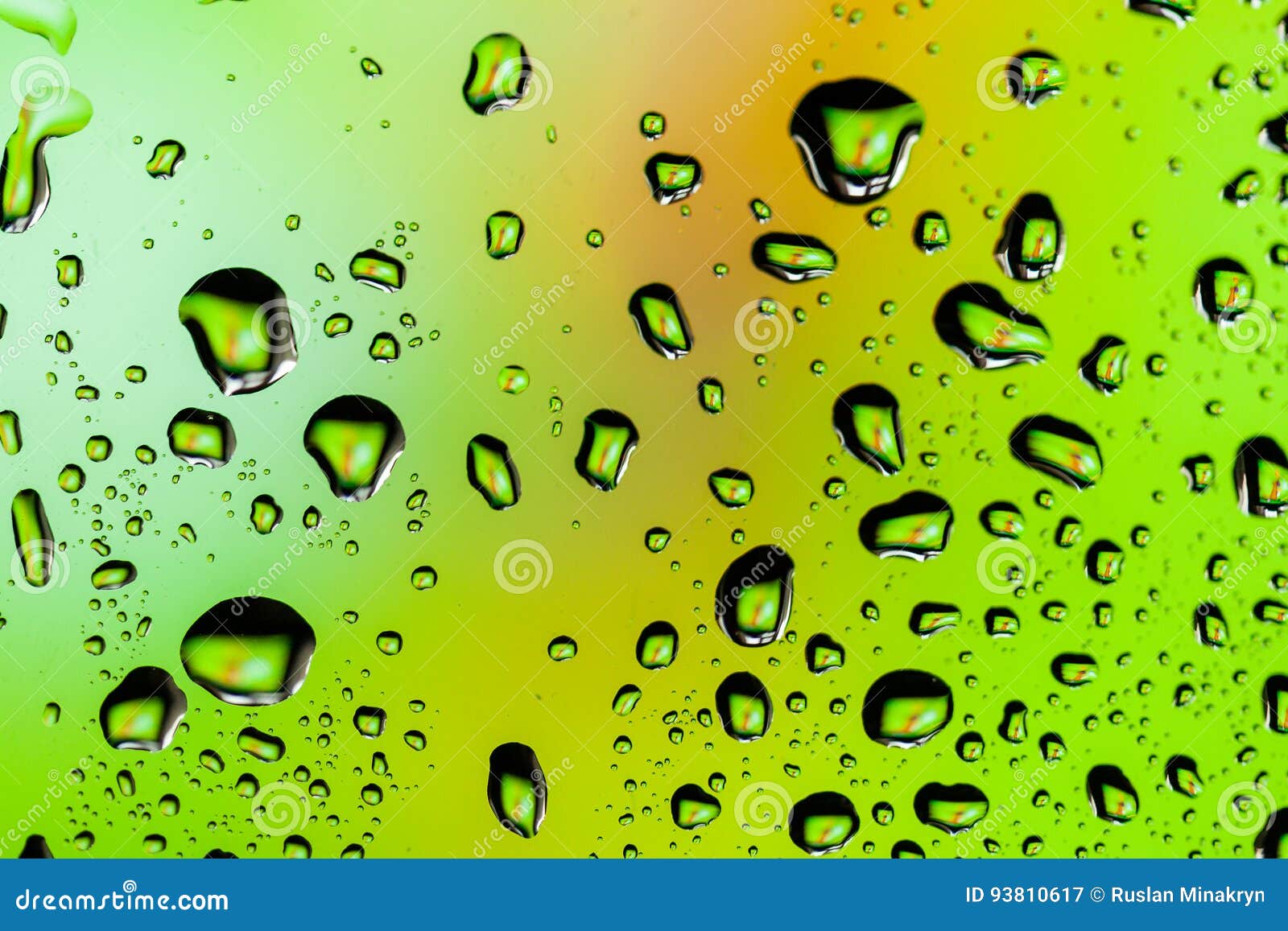 Beautiful Multi-colored Water Droplets on a Glass Stock Image - Image ...