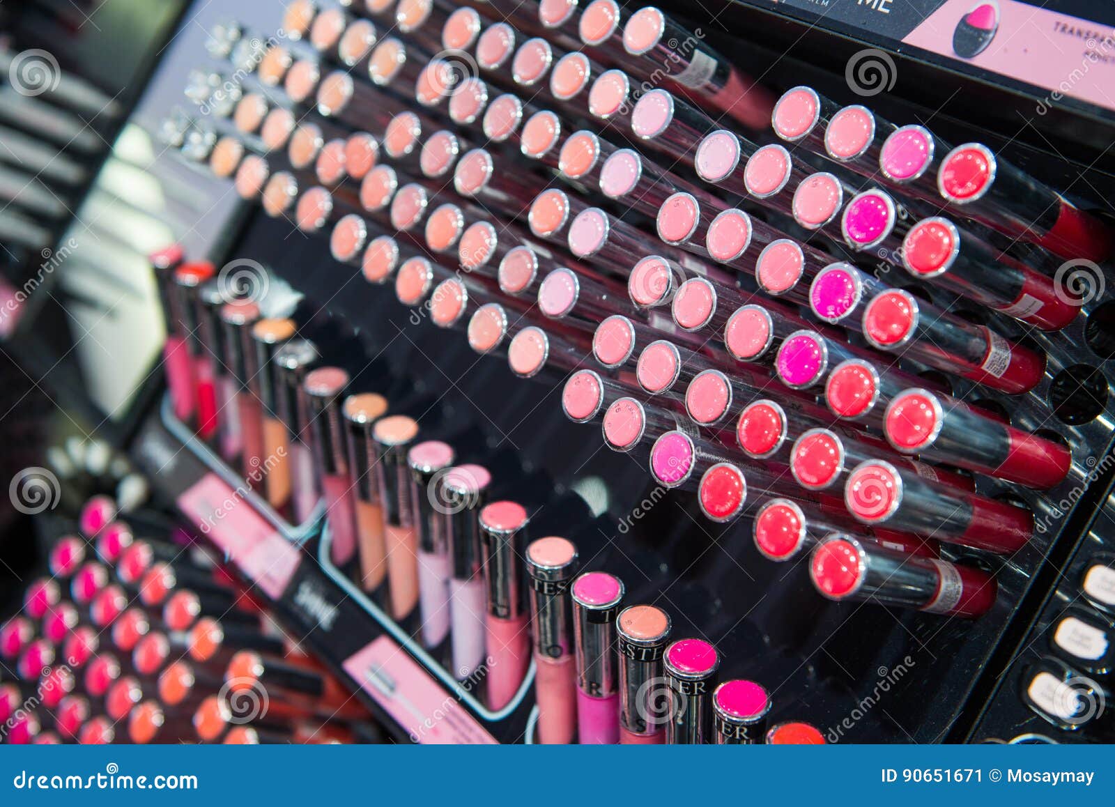 Beautiful Multi Colorful Lipsticks on Cosmetics Counter Stock Image ...