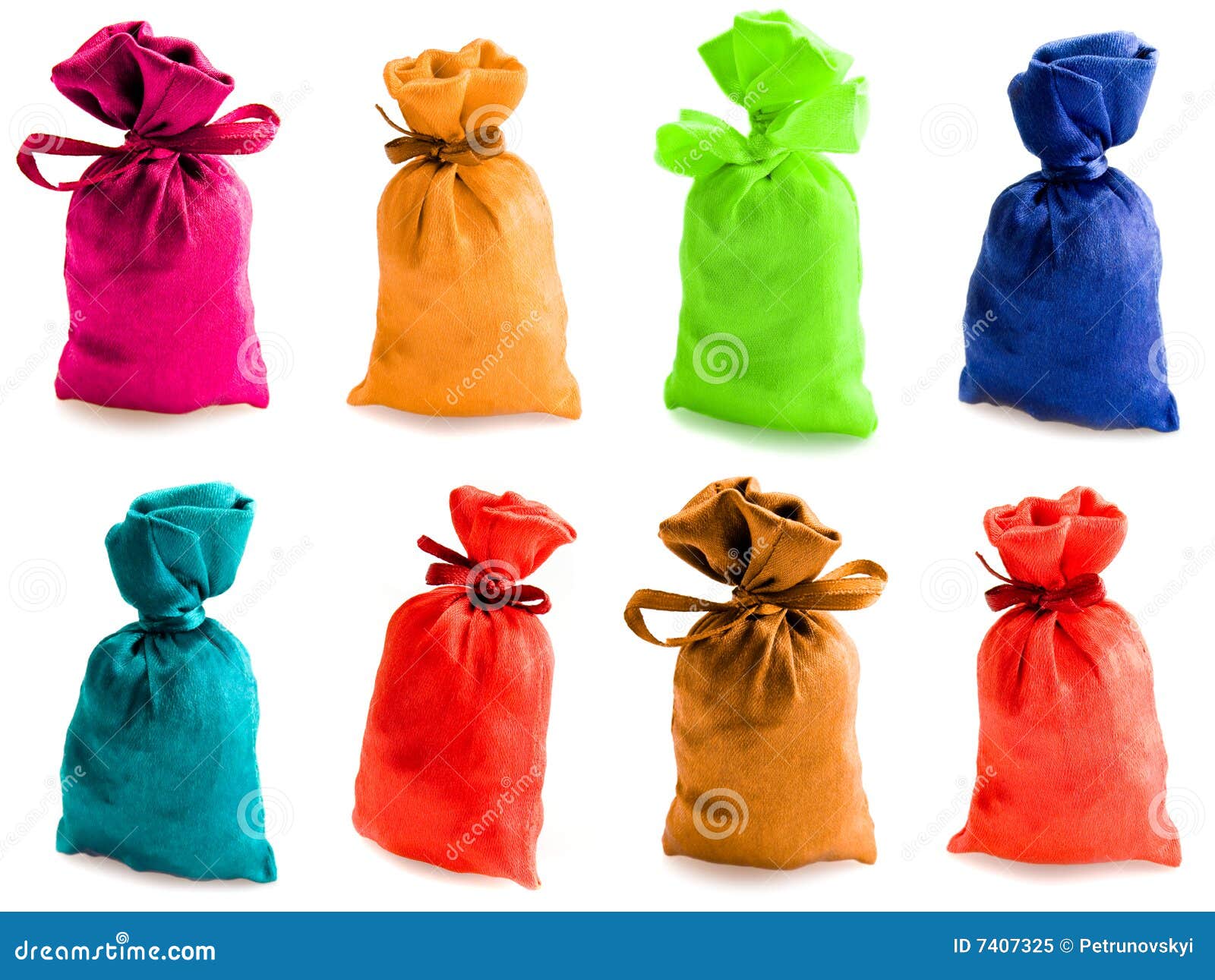 Beautiful Multi-coloured Sacks Stock Image - Image of ribbon, wrapping ...