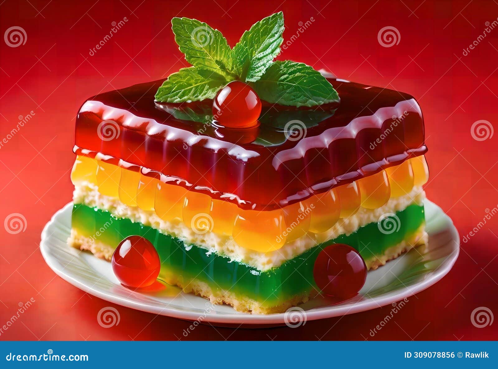 Beautiful Multi-layer Multi-colored Jelly Cake. Stock Photo - Image of ...