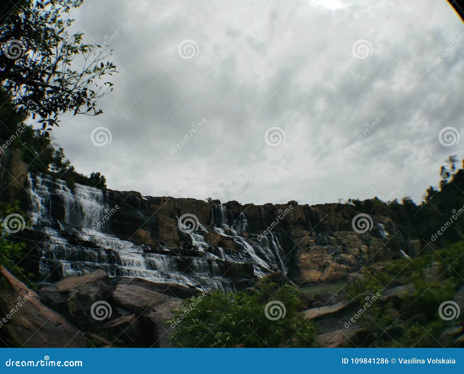Beautiful Multi-stage Waterfall Landscape Stock Photo - Image of ...
