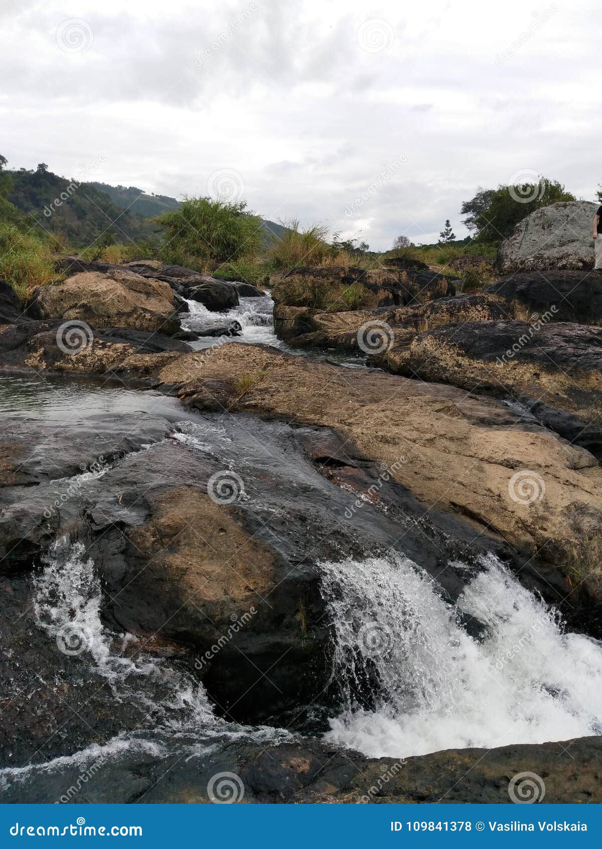 Beautiful Multi-stage Waterfall Landscape Stock Photo - Image of ...