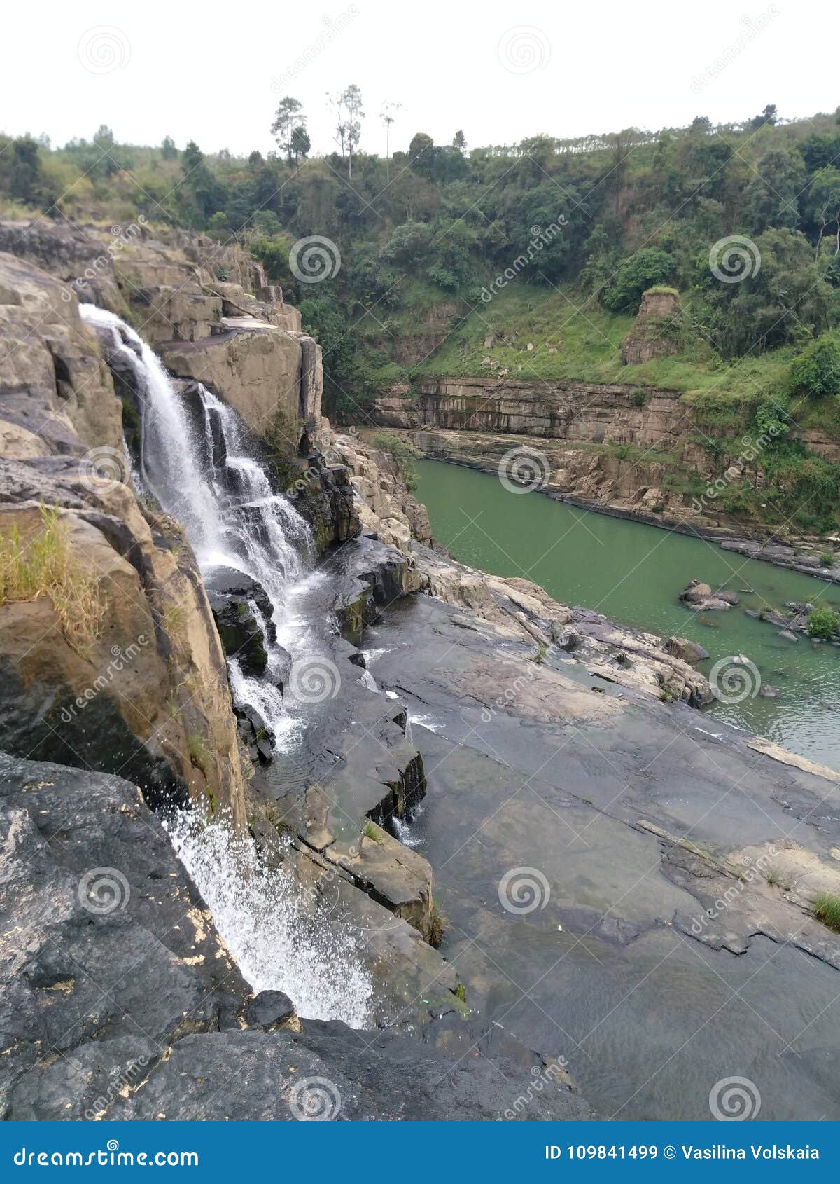 Beautiful Multi-stage Waterfall Landscape Stock Image - Image of ...