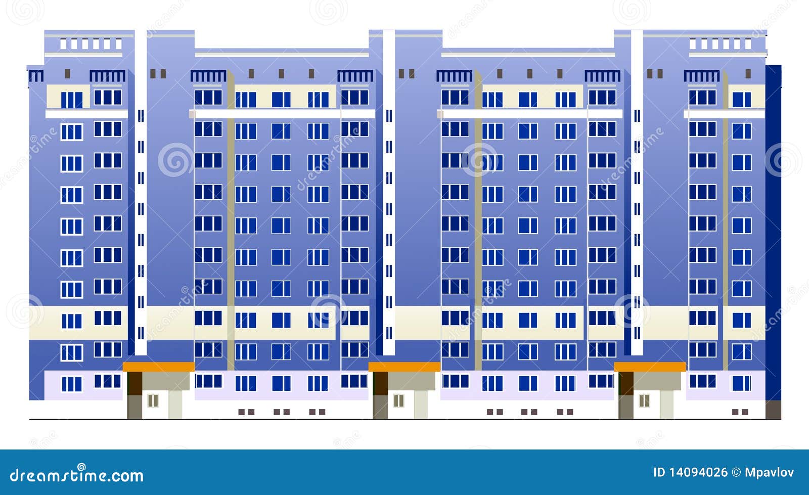 Beautiful Multi-storey Buildings Stock Vector - Illustration of rise ...
