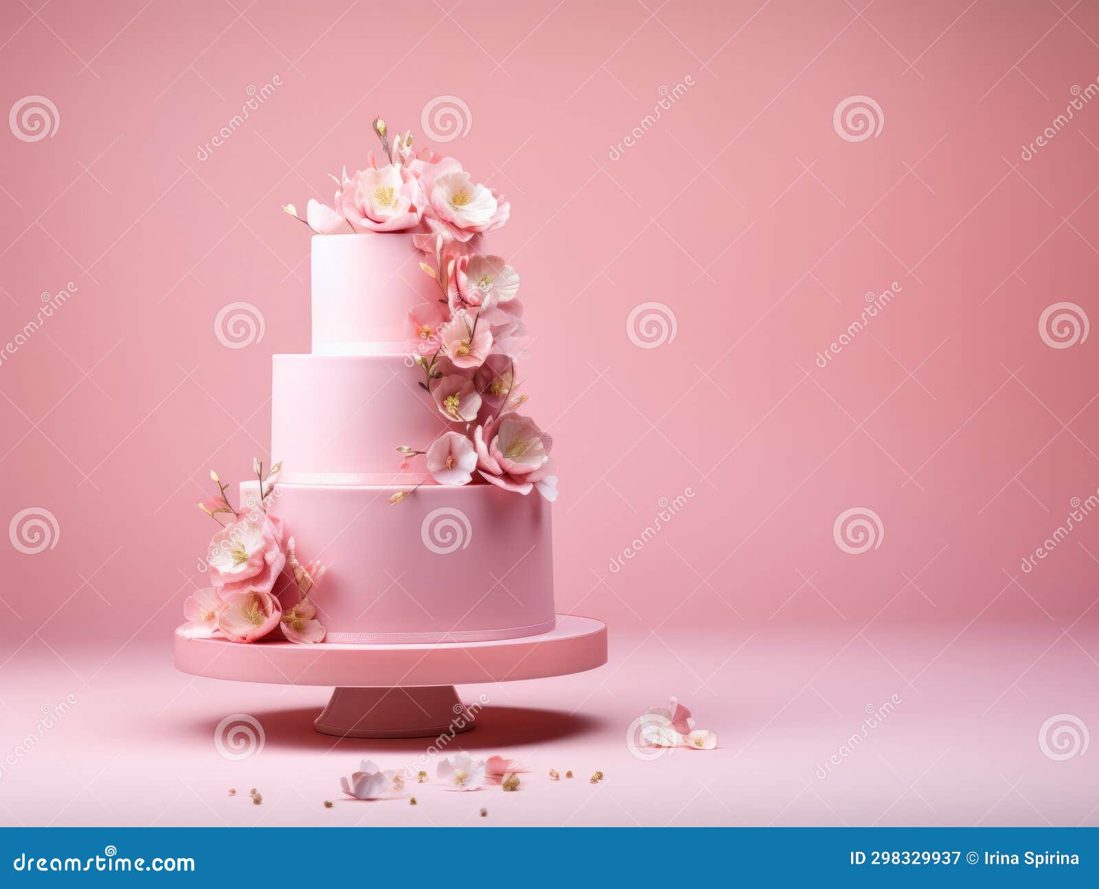 Beautiful Multi-tiered Cake Decorated with Flowers. Stock Image - Image ...