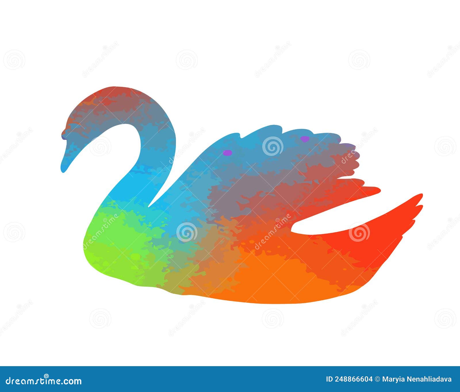 Beautiful Multicolored Abstract Silhouette of a Swan. Vector ...