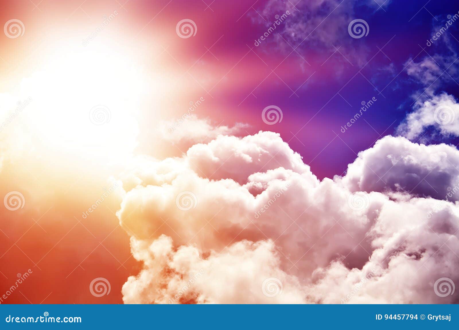 Beautiful Multicolored Sky stock illustration. Illustration of summer ...